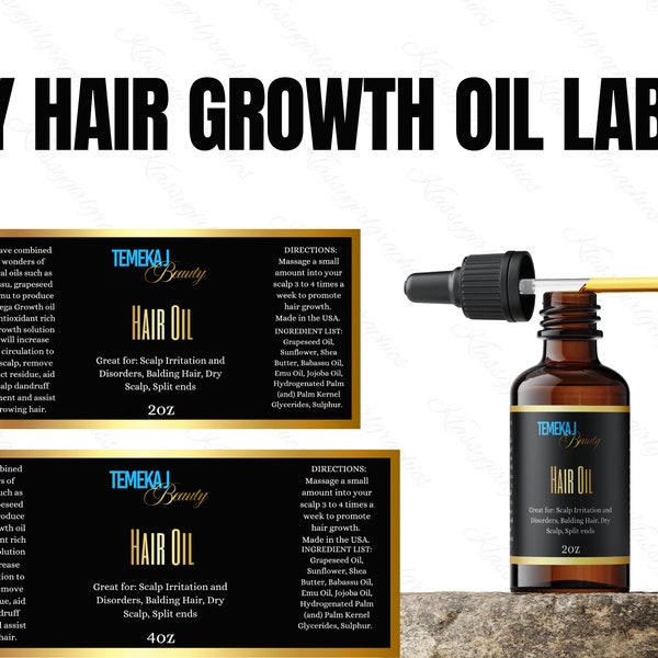 Hair Oil Labels - Etsy