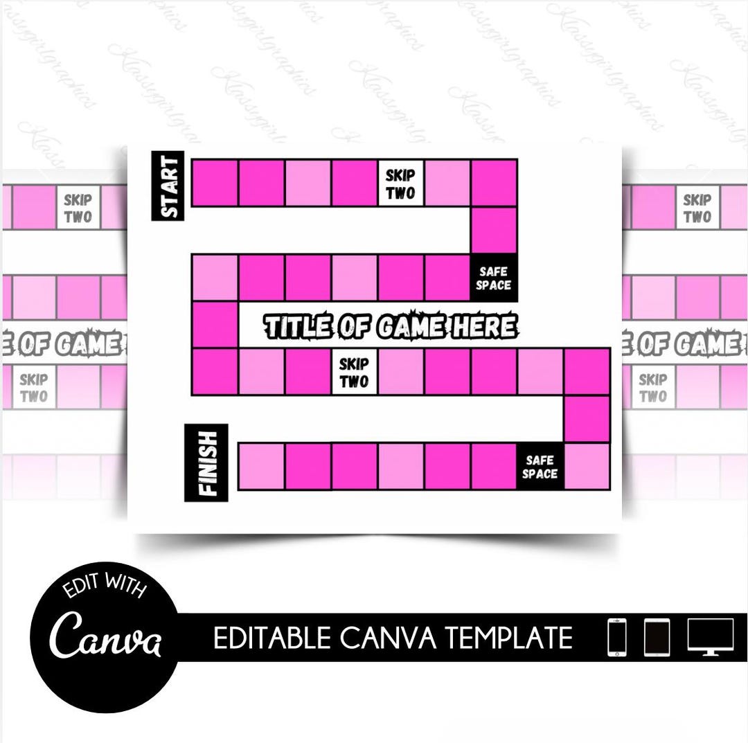 Custom Board Game TEMPLATE Family Game, Birthday Game, Board Game ...