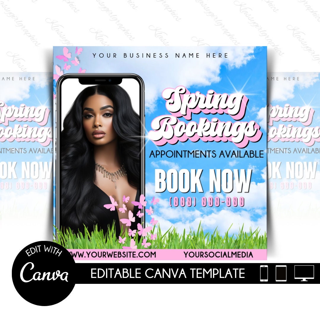 Spring Bookings Flyer | Editable Booking Flyer | Booking Flyer ...