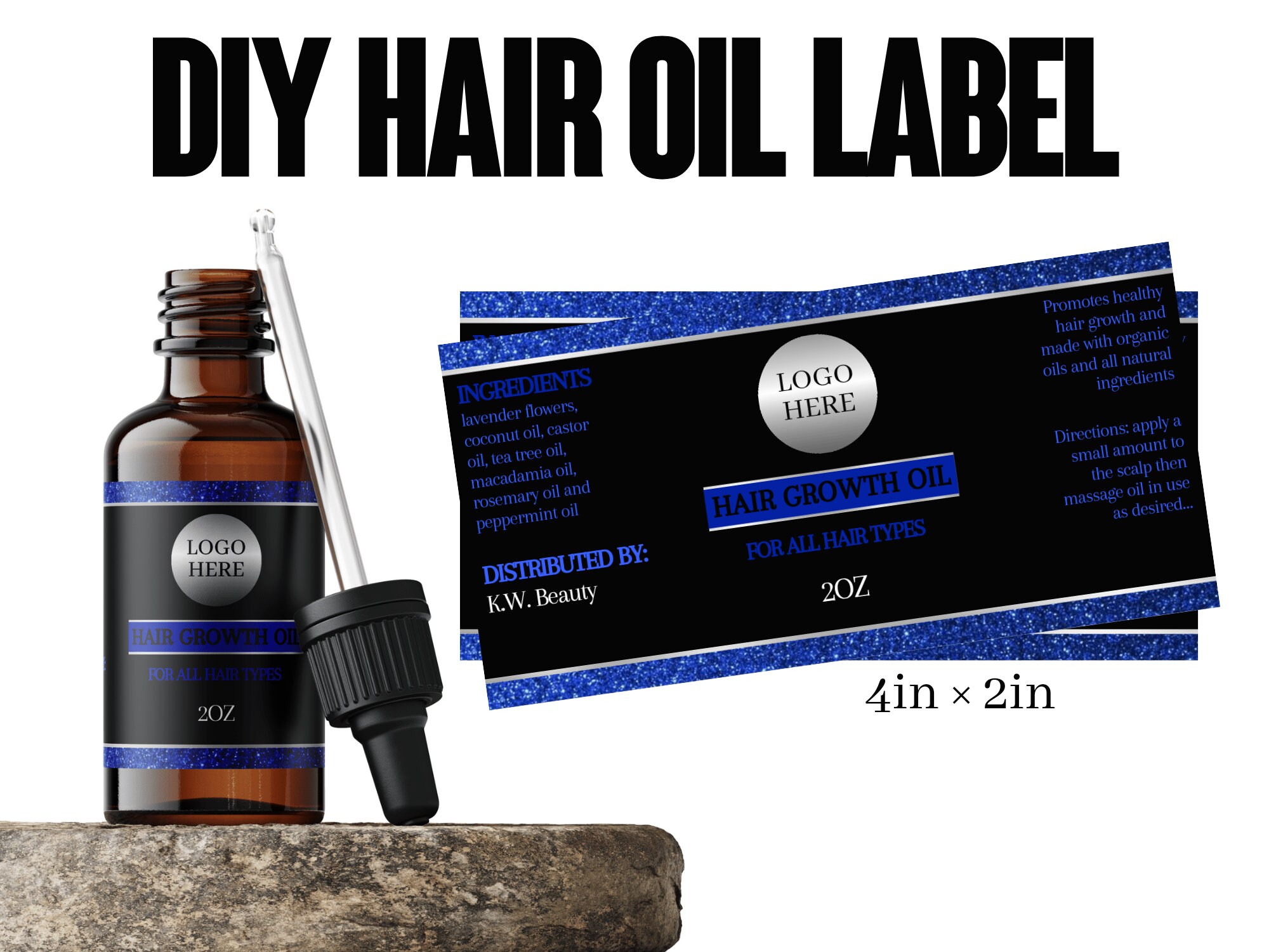 DIY Hair Oil Bottle Label Hair Growth Oil Label Hair Oil Design - Etsy