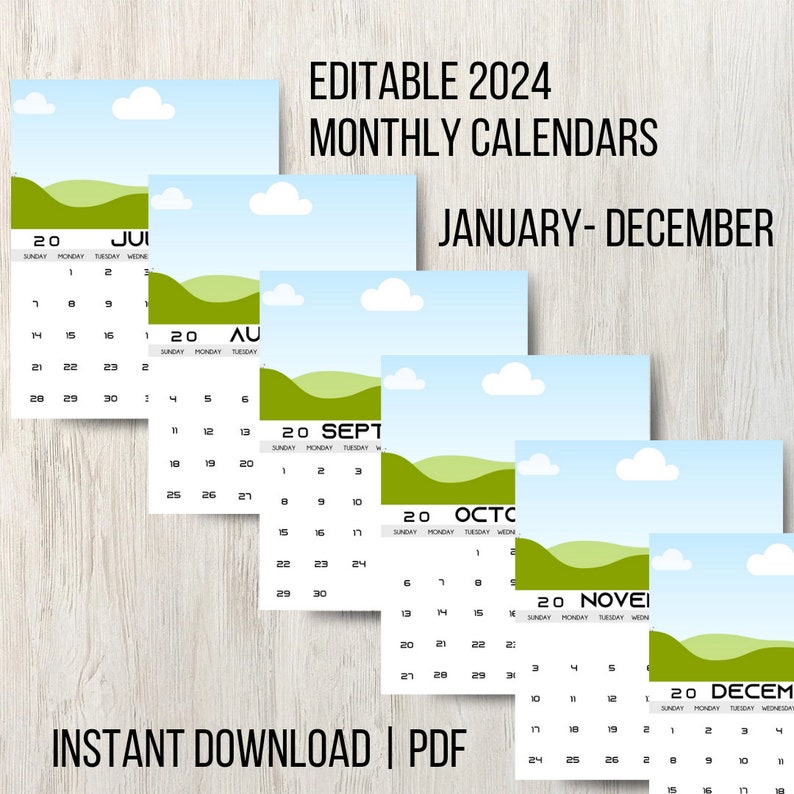 2024 Printable Calendar Canva Editable Calendar Template Etsy 2024 Printable Calendar Canva Editable Calendar Template Etsy