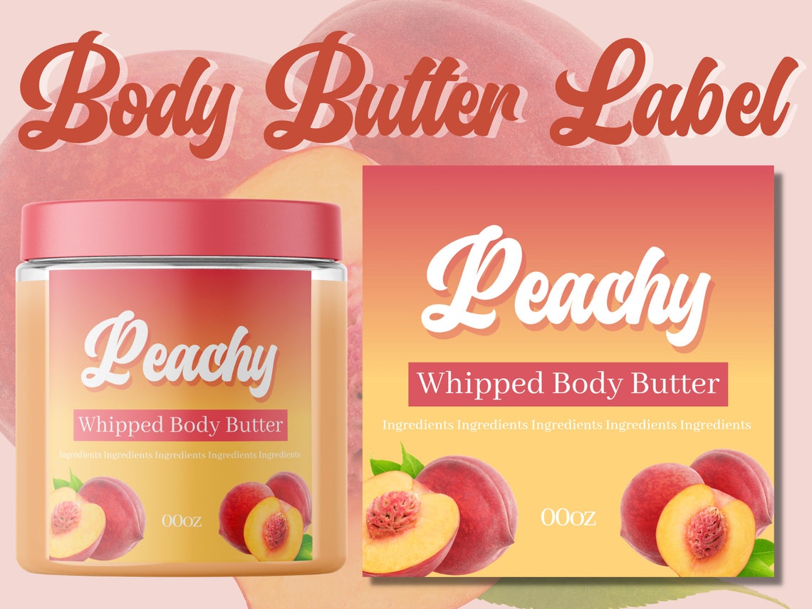 Body Butter Label Template Printable Label Editable Cosmetic Label ...