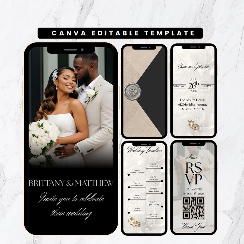 Animated Wedding Invitation Template – Elegant Digital Video Invite for ...