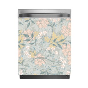 Kitchen Decor Dishwasher Vinyl Sticker Damask Waterproof Skin ...