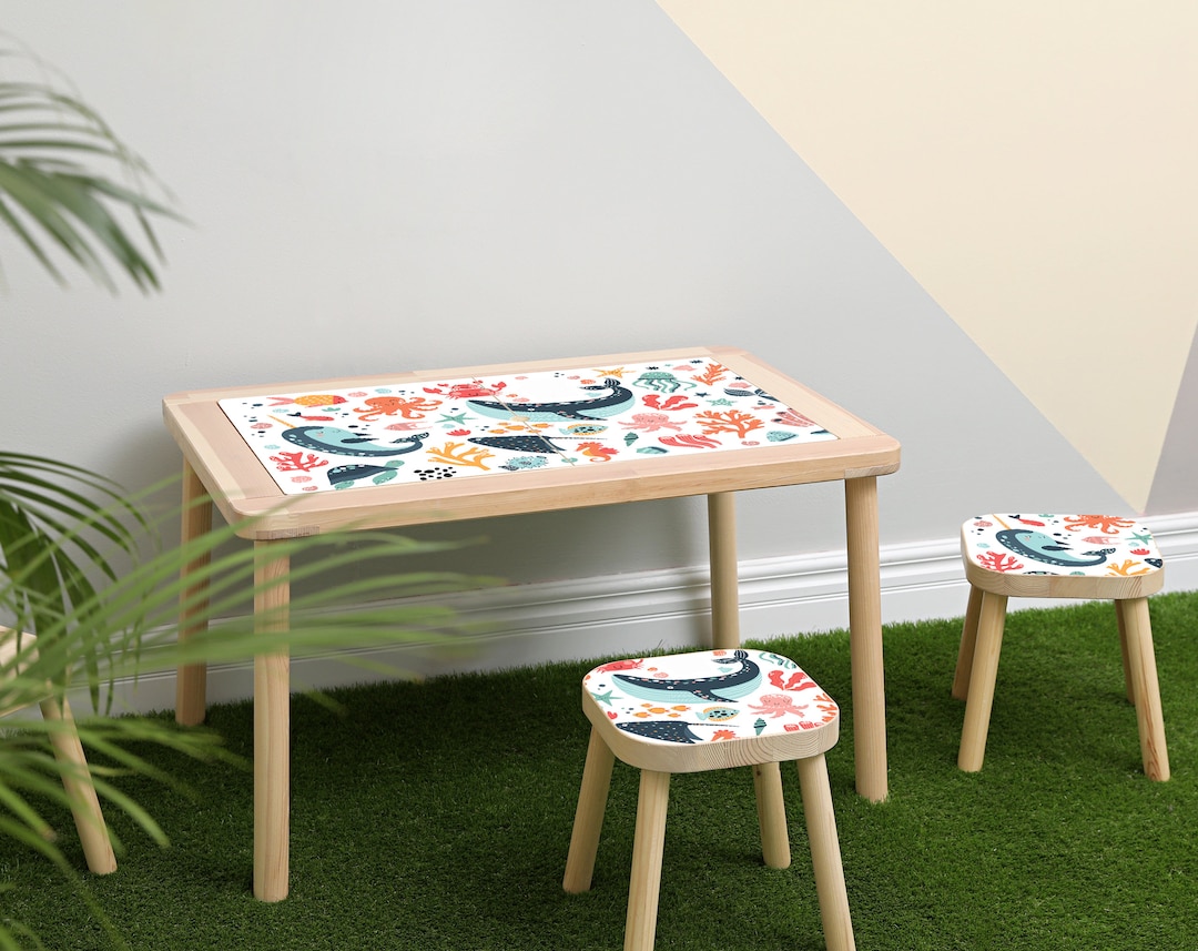 Vinyl Stickers, Ikea Flisat Table, Ikea Chairs, Adhesive Decals for ...