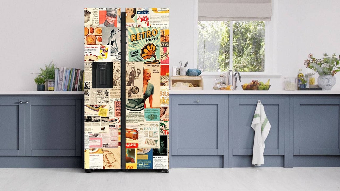 Vintag Vinyl Fridge Decal Sticker Wrap Kitchen Decor - Etsy