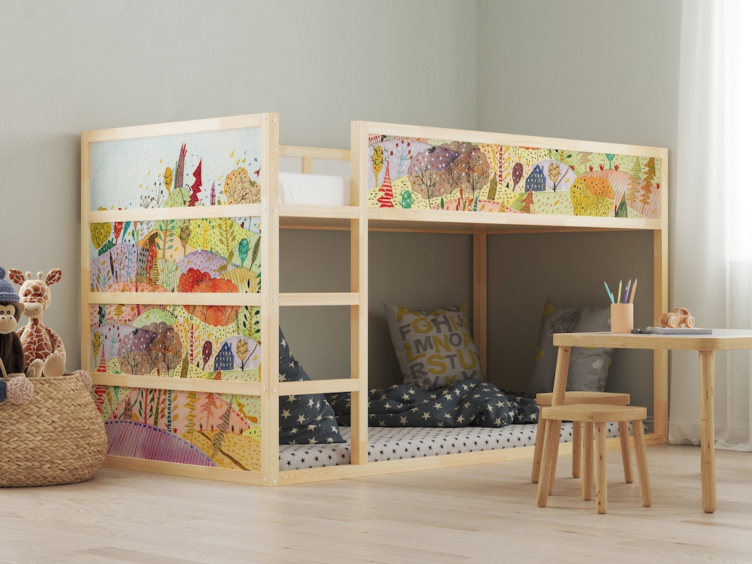 Ikea Kura Bed Decals Set, Toddler Beds, Kids Room Decor, Ikea Stickers ...