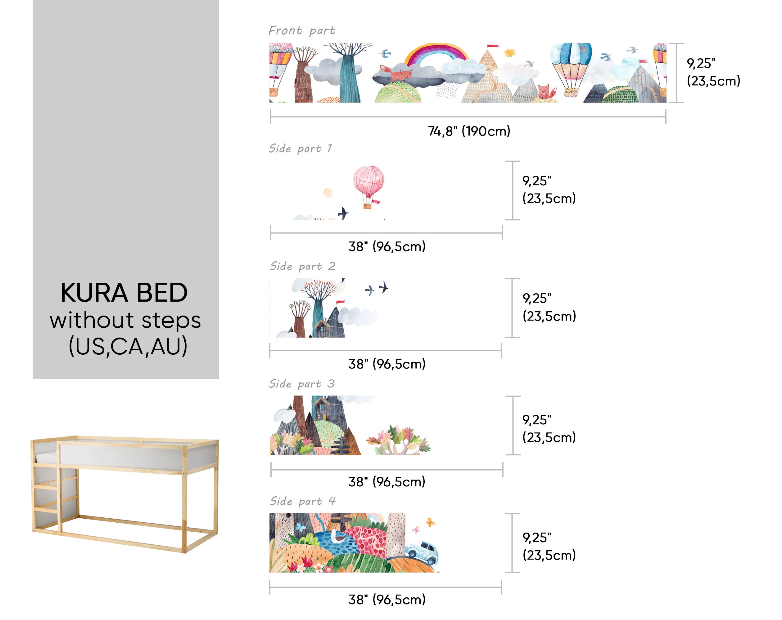 Bed Decal Ikea Kura Bed Stickers Decals for Kids Room Sticker - Etsy