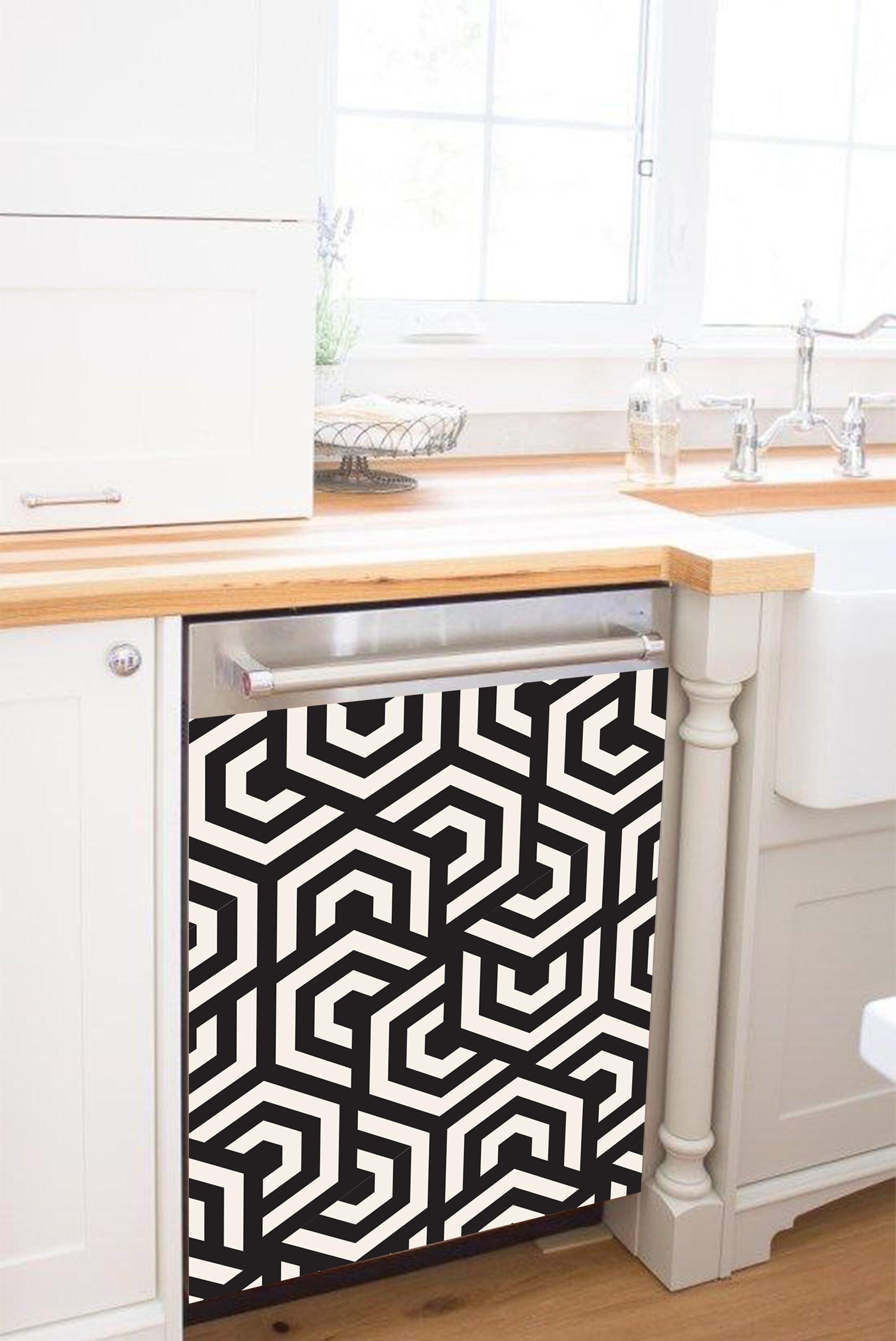Dishwasher Decal Art Deco Sticker Cover Waterproof Wrap Dishwasher Skin ...