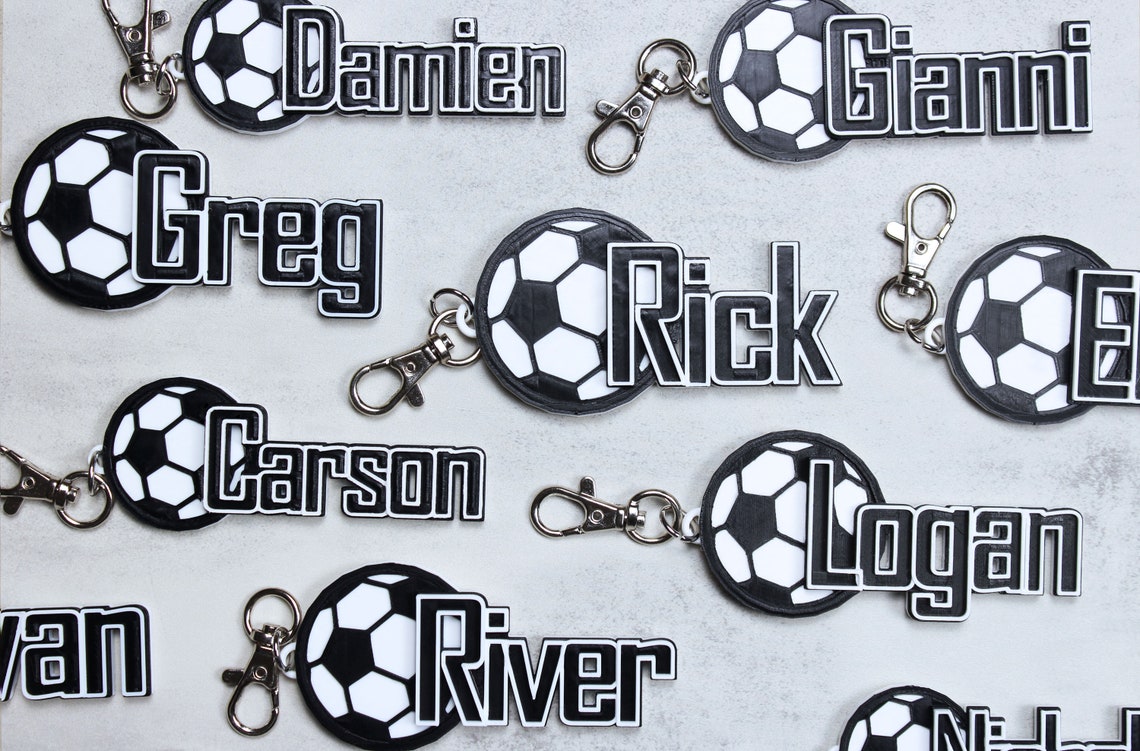 Personalized 3D Soccer Keychain: Custom Name Bag Tag - Etsy