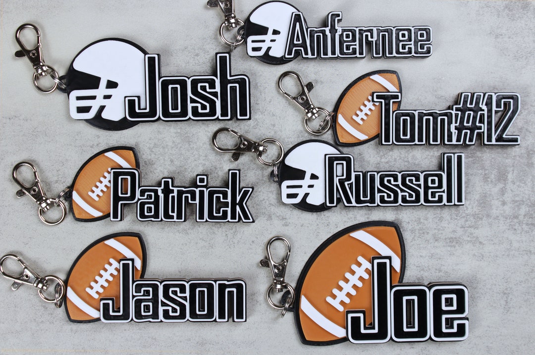 Football Keychain. Football Name Tag Keychain. Football Backpack Name ...