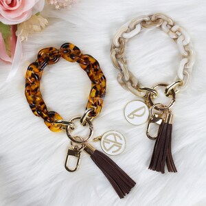 Personalized Chunky Chain Link Wristlet Keychain Personalized - Etsy