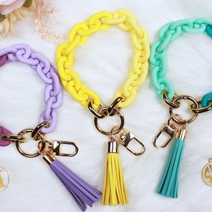 Personalized Chunky Chain Link Wristlet Keychain, Personalized Gift ...