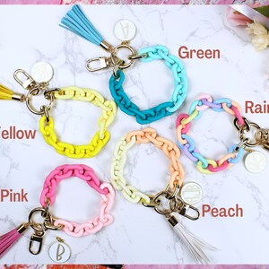 Personalized Chunky Chain Link Wristlet Keychain Personalized - Etsy