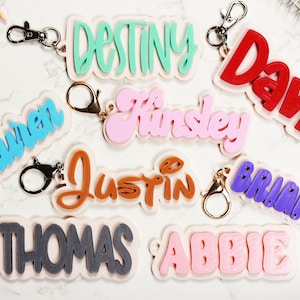 Personalized Name Keychain. Name Tag Keychain. 3D Retro Name Tag ...