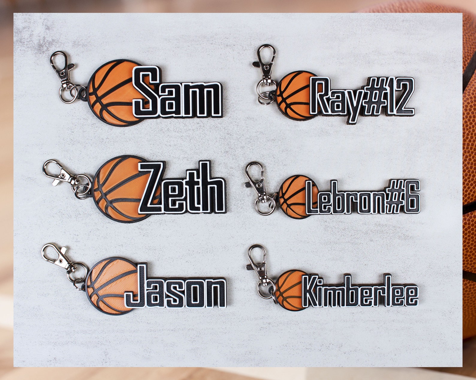 3D Large Basketball Name Tag Keychain. Basketball Bag Pack Tag ...