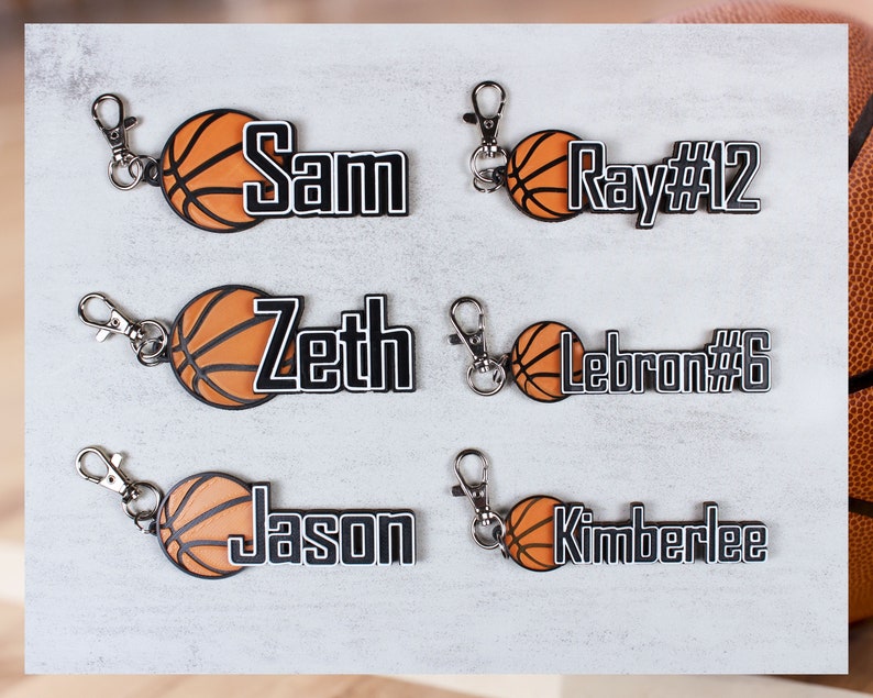 3D Large Basketball Name Tag Keychain. Basketball Bag Pack Tag ...