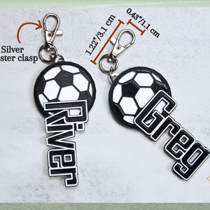 3D Soccer Name Tag Keychain. Soccer Bag Tag. Soccer Keychain. Big ...