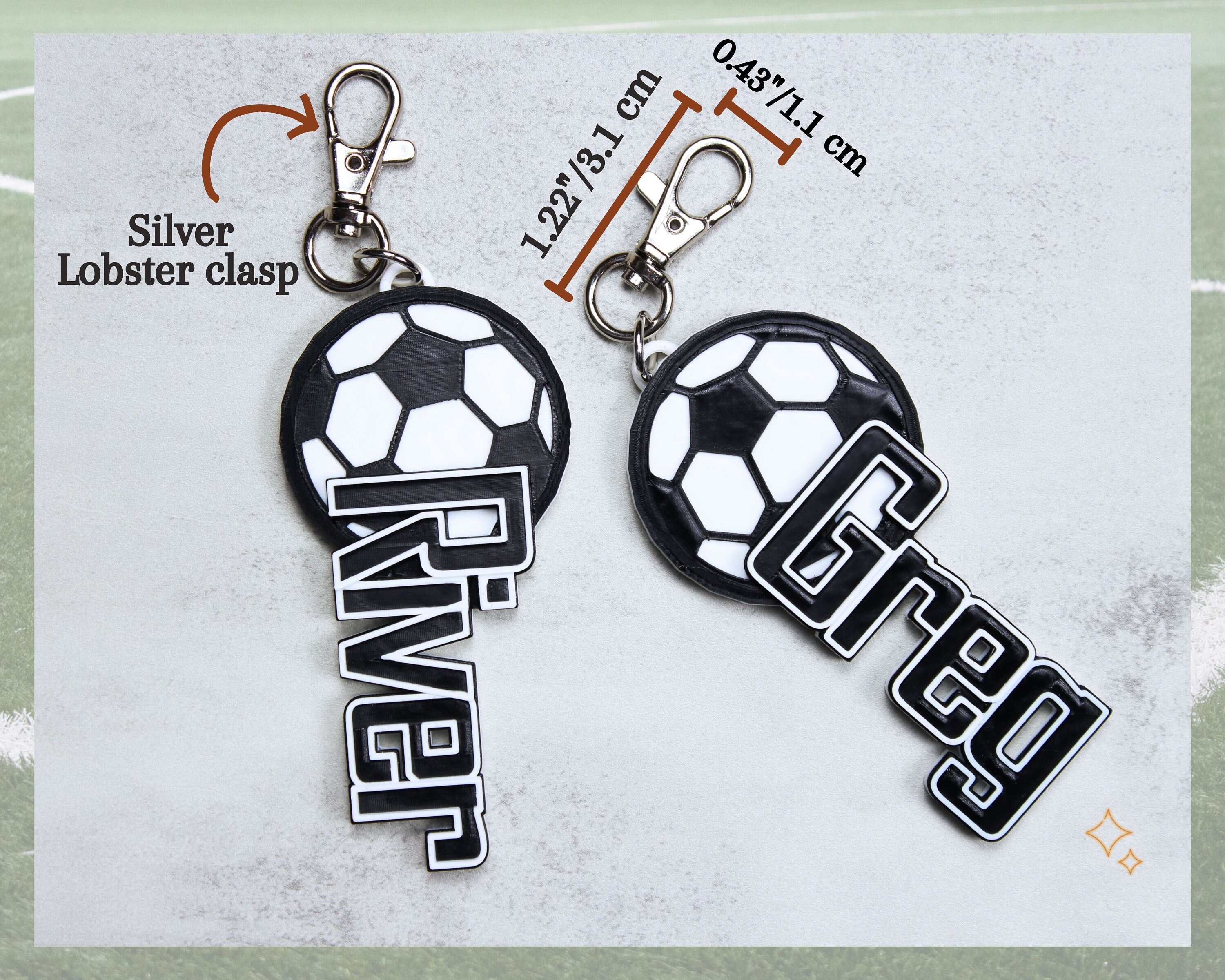 Personalized 3D Soccer Keychain: Custom Name Bag Tag - Etsy