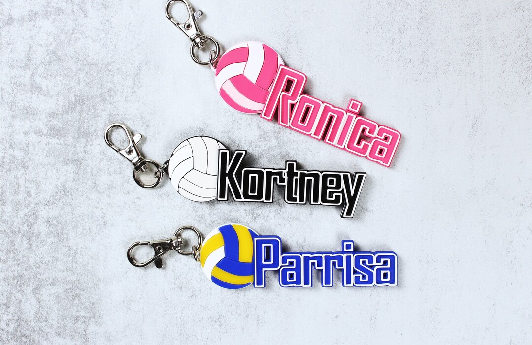 Personalized Volleyball Keychain. Volleyball Name Tag Keychain ...