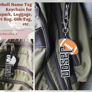 Football Bag Tag - Customizable Name Tag for Sports Bag or Backpack ...