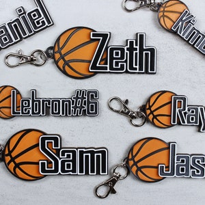 3D Large Basketball Name Tag Keychain. Basketball Bag Pack Tag ...