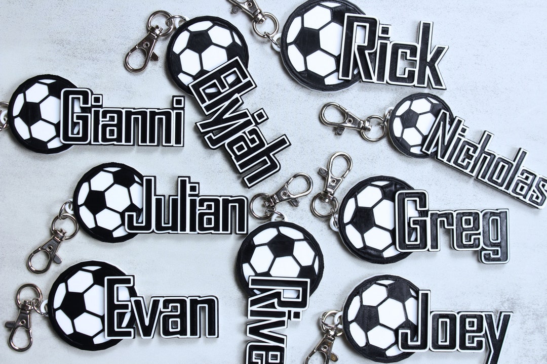 3D Soccer Name Tag Keychain. Soccer Bag Tag. Soccer Keychain. Big ...