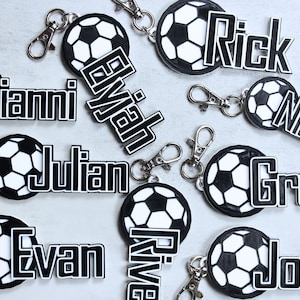 3D Soccer Name Tag Keychain. Soccer Bag Tag. Soccer Keychain. Big ...