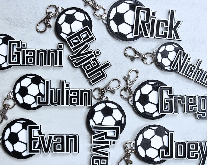 3D Soccer Name Tag Keychain. Soccer Bag Tag. Soccer Keychain. Big ...