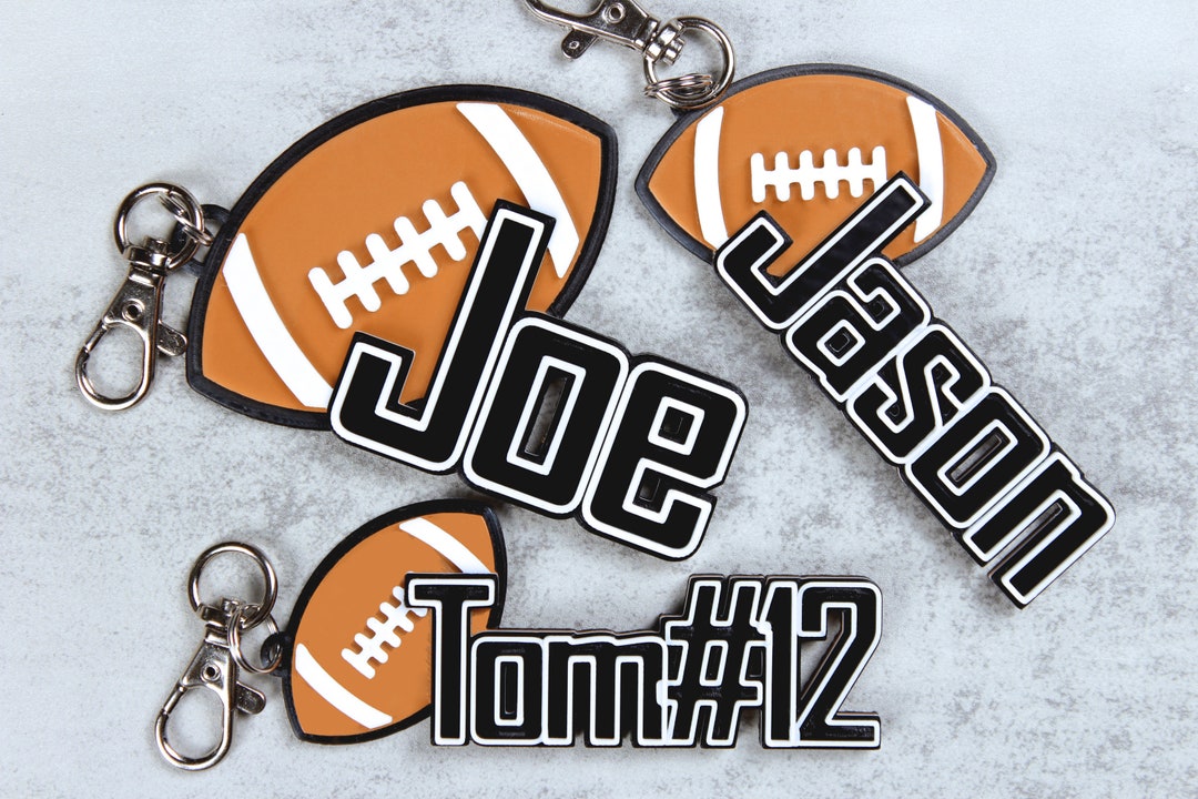 Football Bag Tag - Customizable Name Tag for Sports Bag or Backpack ...
