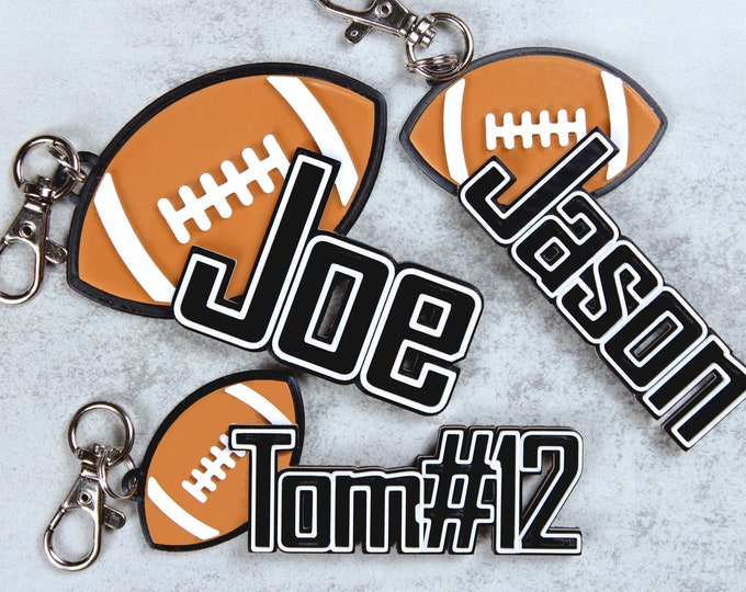 Football Keychain, Football Team, Football Team Bag Tag, Football Bag ...
