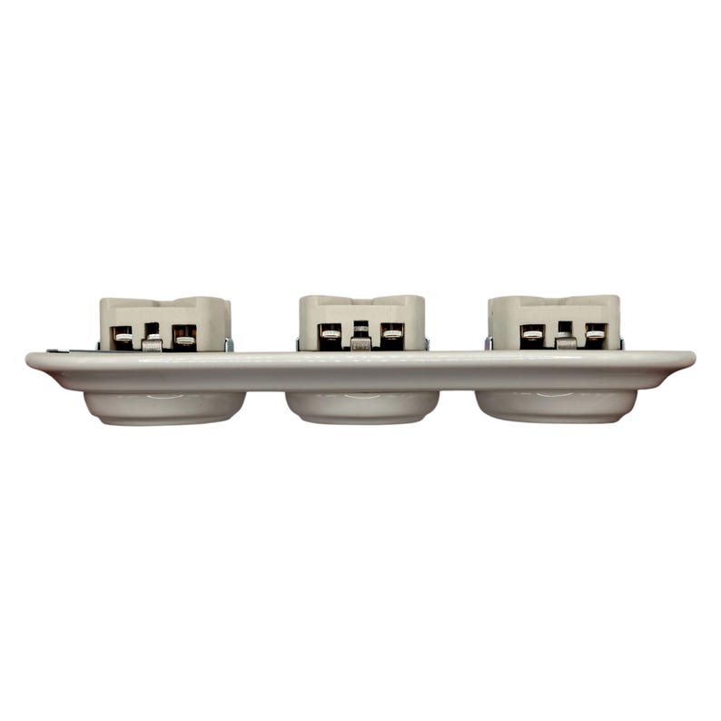 Porcelain Triple Power Socket, German Schuko, Ceramic Flush Mount ...