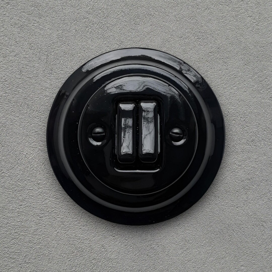 Slim Rocker Light Switch Porcelain Loft Retro 2-gang Two-way Flush ...