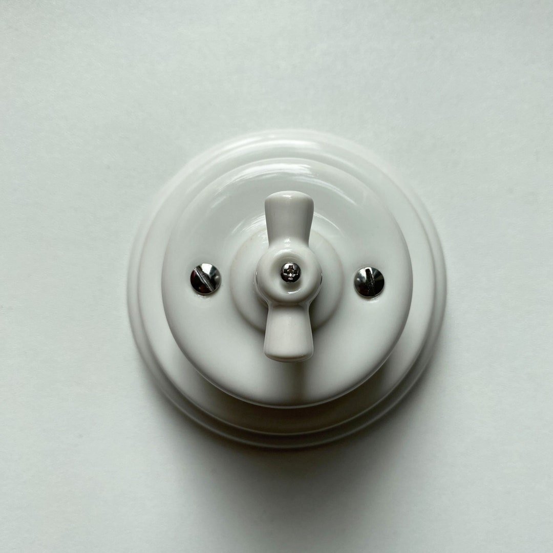 Surface-mounting Rotary Light Switch Type-1 Single Two-way Porcelain ...