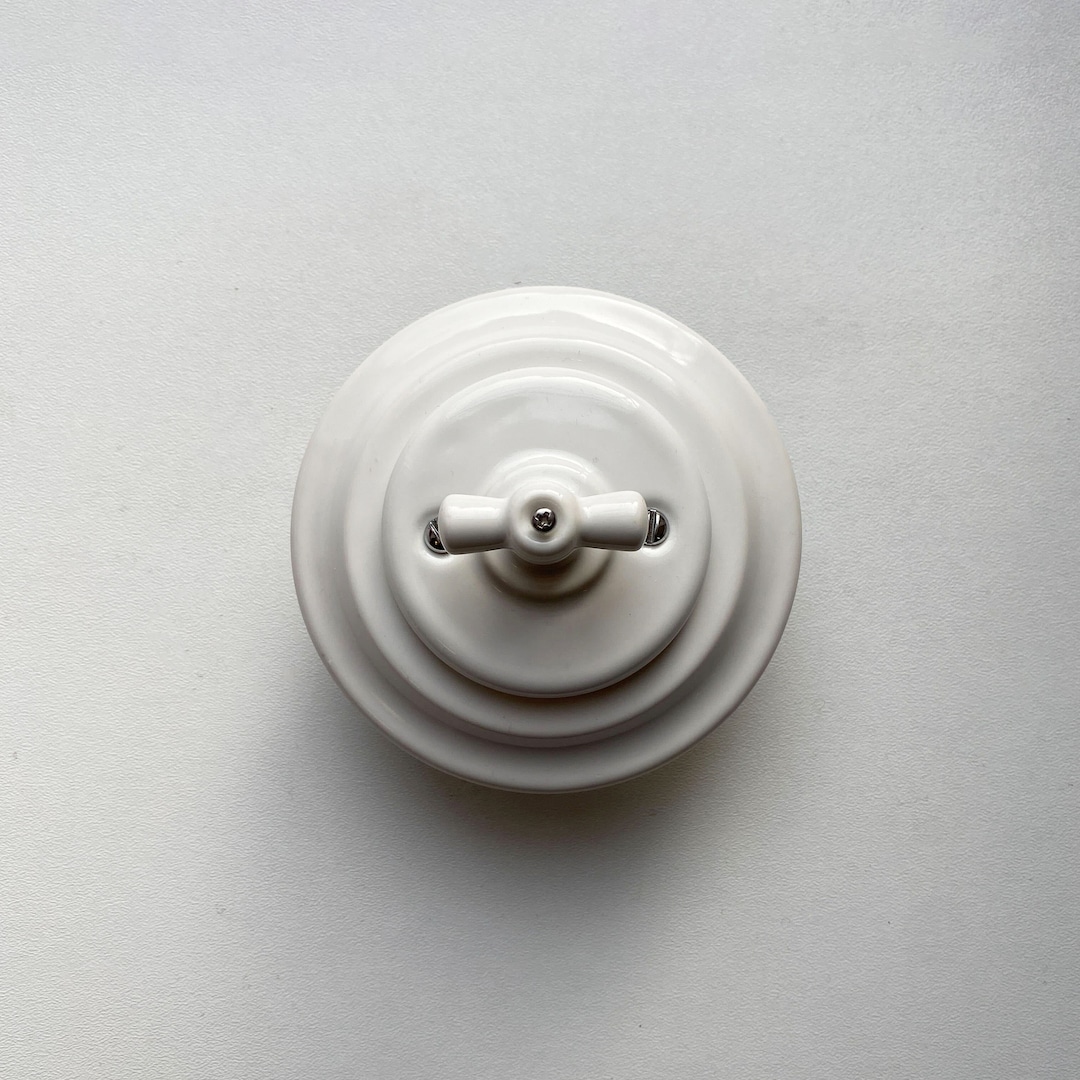 Rotary Light Switch Porcelain Colonial Type-2 Double One-way Flush ...