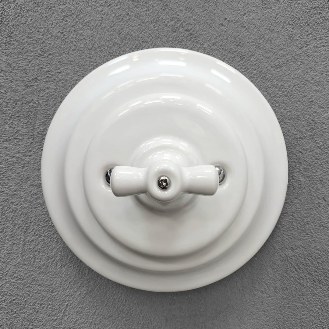 Rotary Light Switch Porcelain Colonial Type-2 Double One-way Flush ...