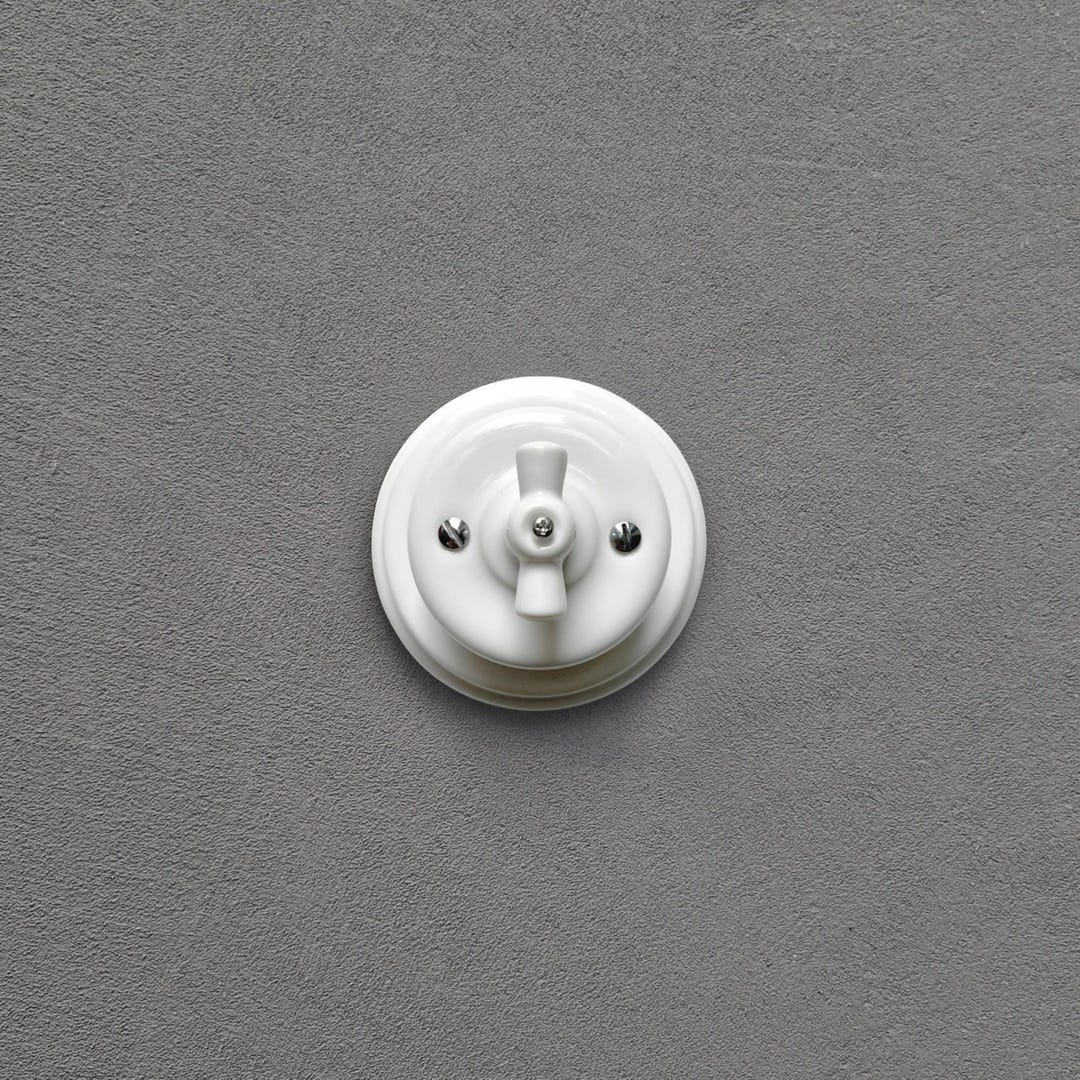 Rotary Candlestick Light Switch Double One-way Porcelain Surface ...