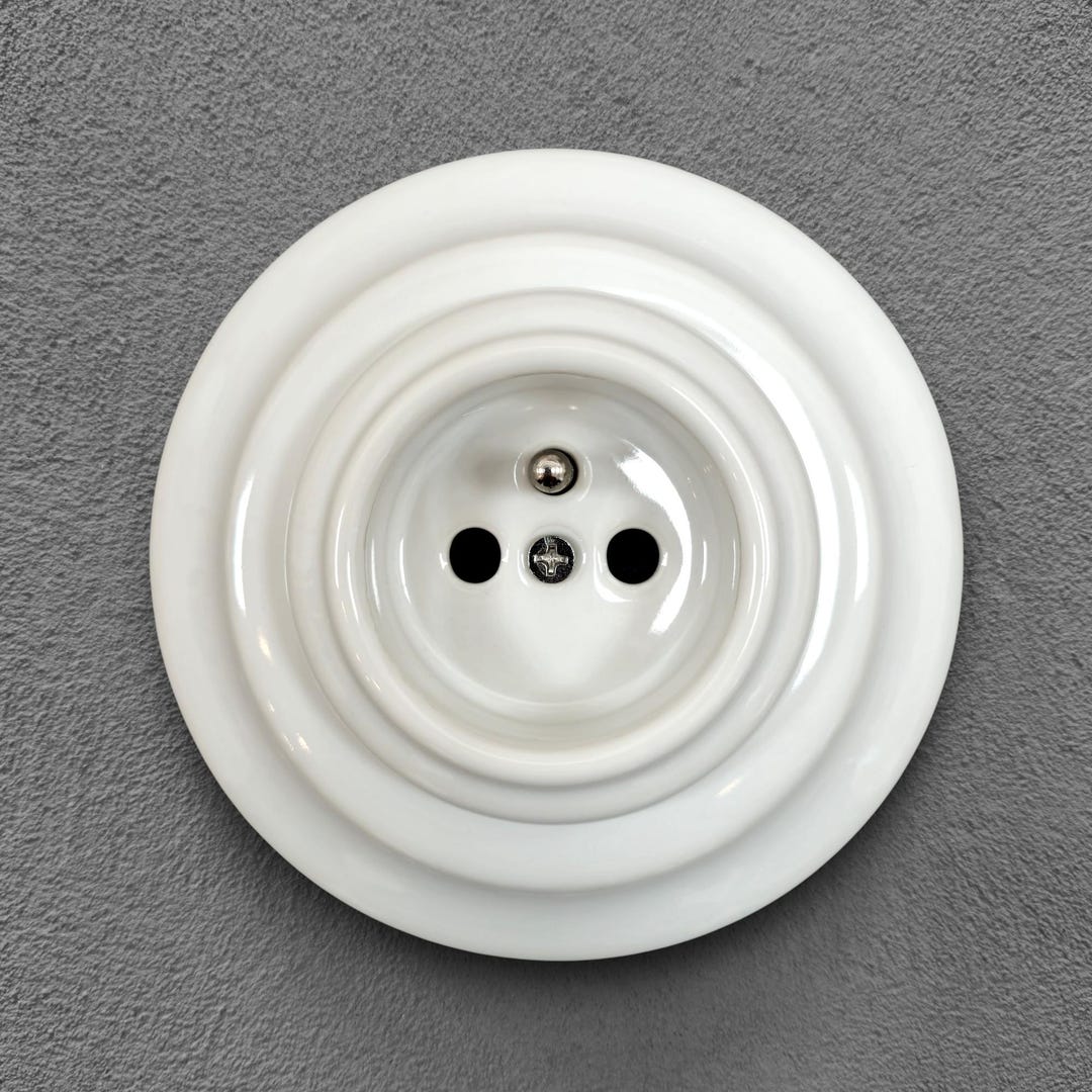 Flush Mounted Power Socket French Socket Porcelain Loft Retro ...