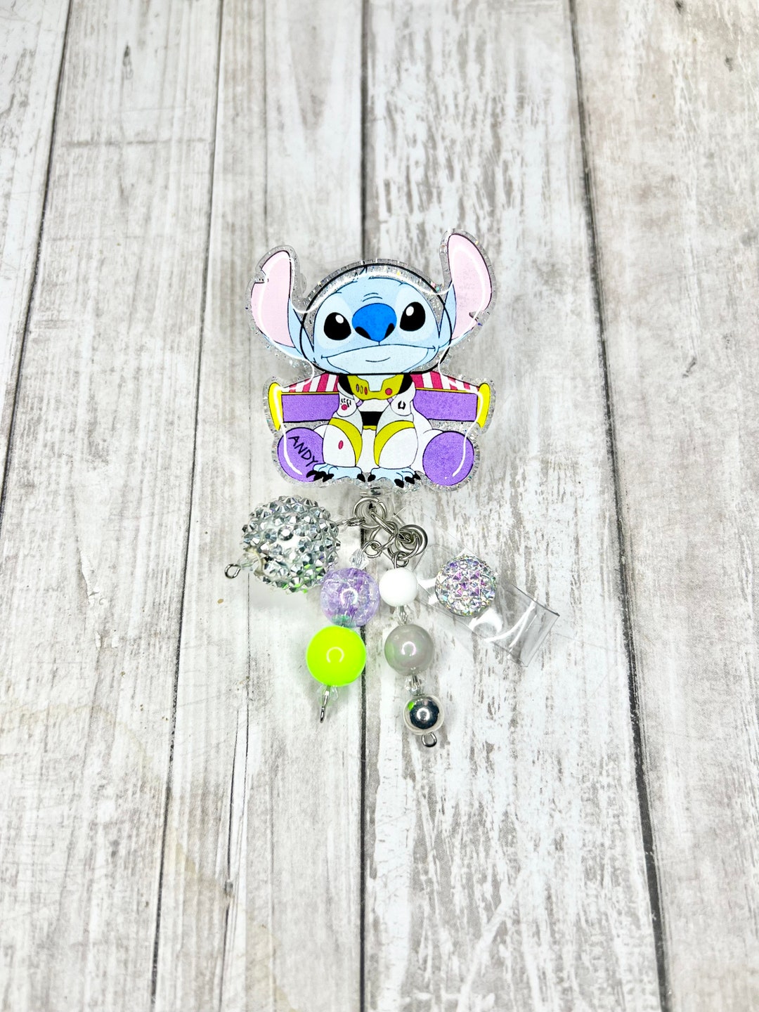 Stitch Buzz Light Year Badge Reel, Disney Stitch Astronaut Badge Reel ...