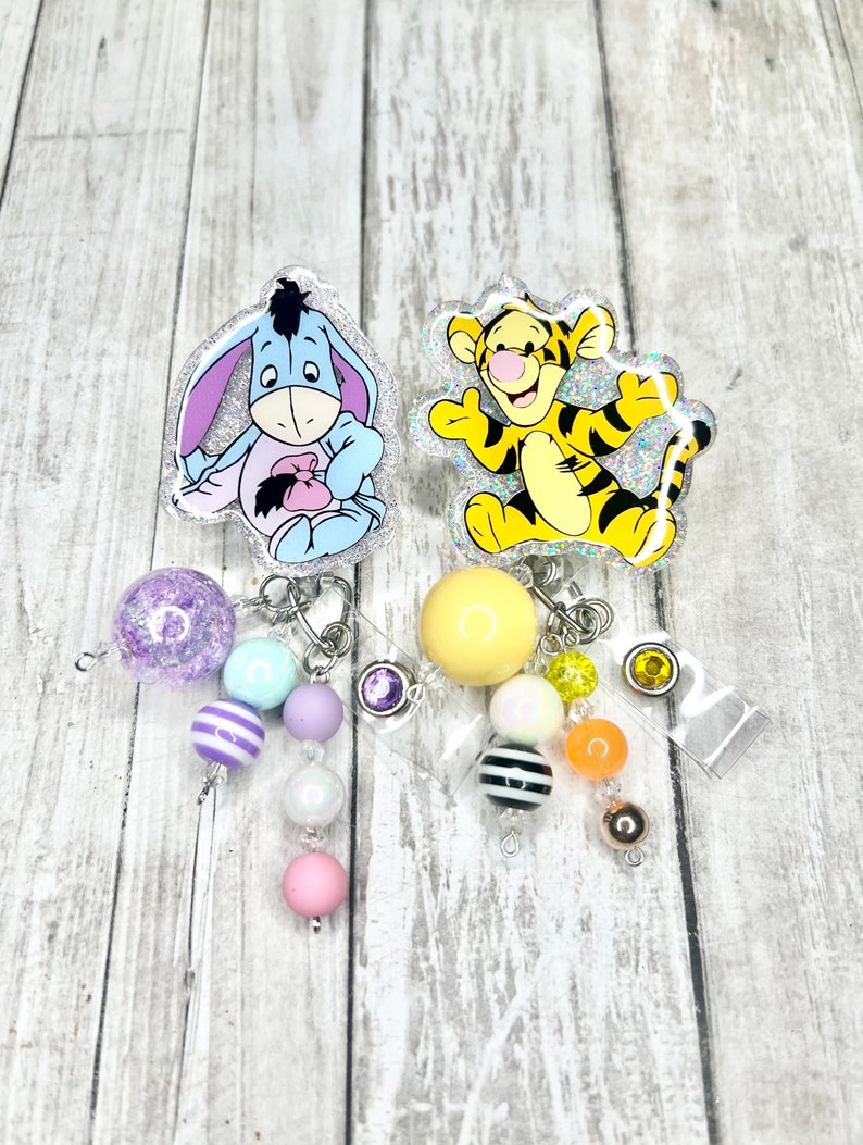 Winnie the Pooh Badge Reel: Eeyore and Tigger ID Holder - Etsy