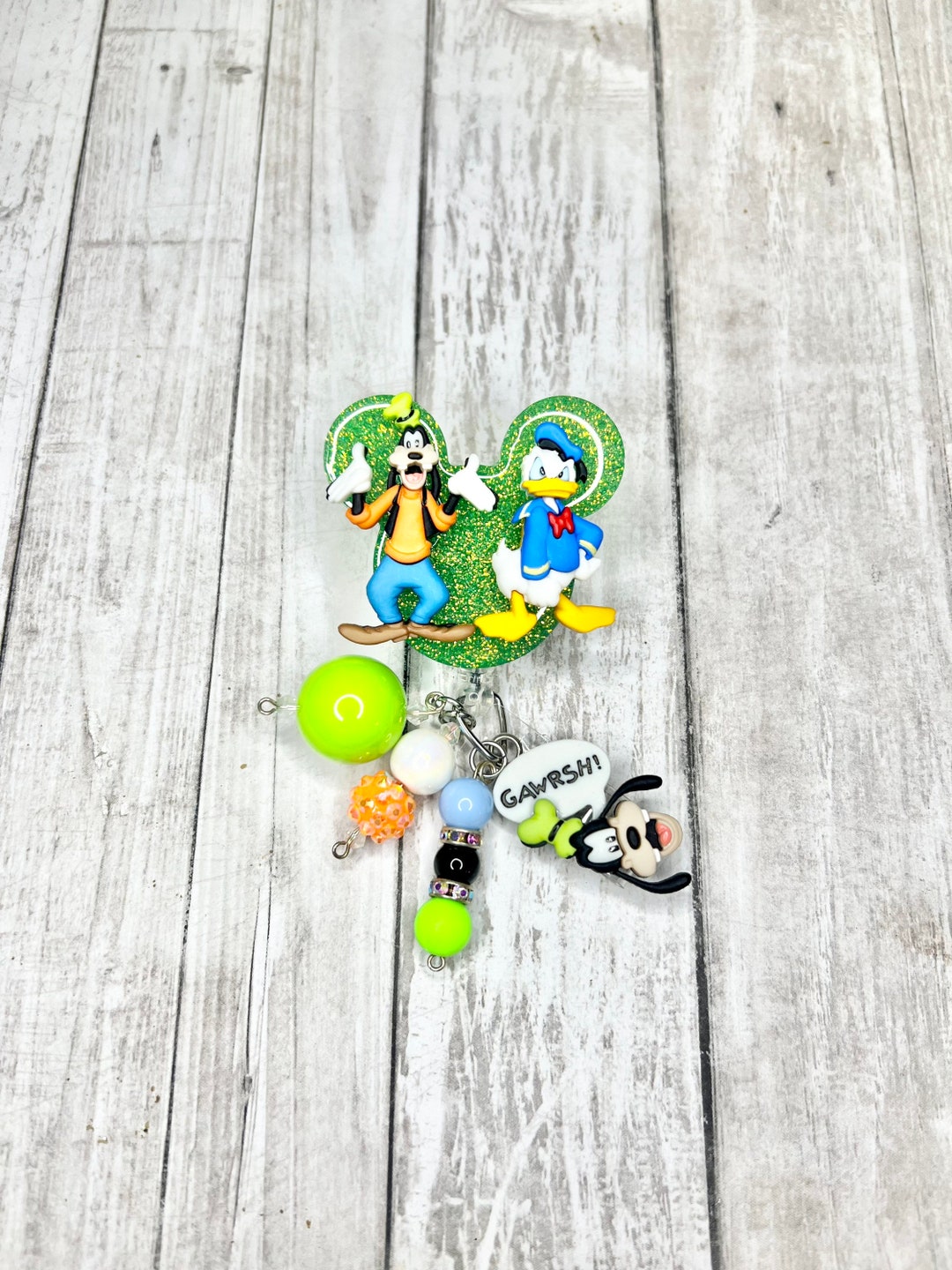 Donald and Goofy Mickey Mouse Badge Reel Mickey Head Badge - Etsy