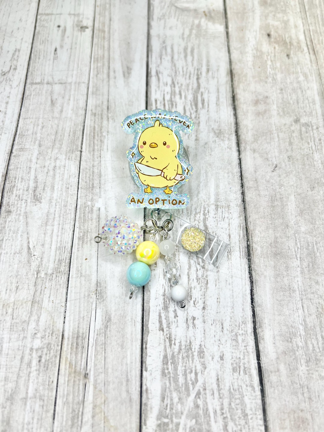 Funny "peace Was Never an Option" Badge Reel: Nurse ID Holder - Etsy