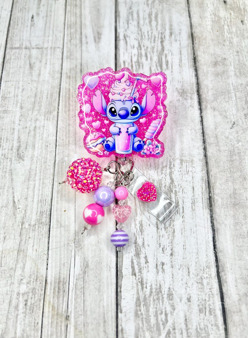 Stitch Valentines Day Badge Reel, Love Bug Stitch Badge Reel, Nurse ...