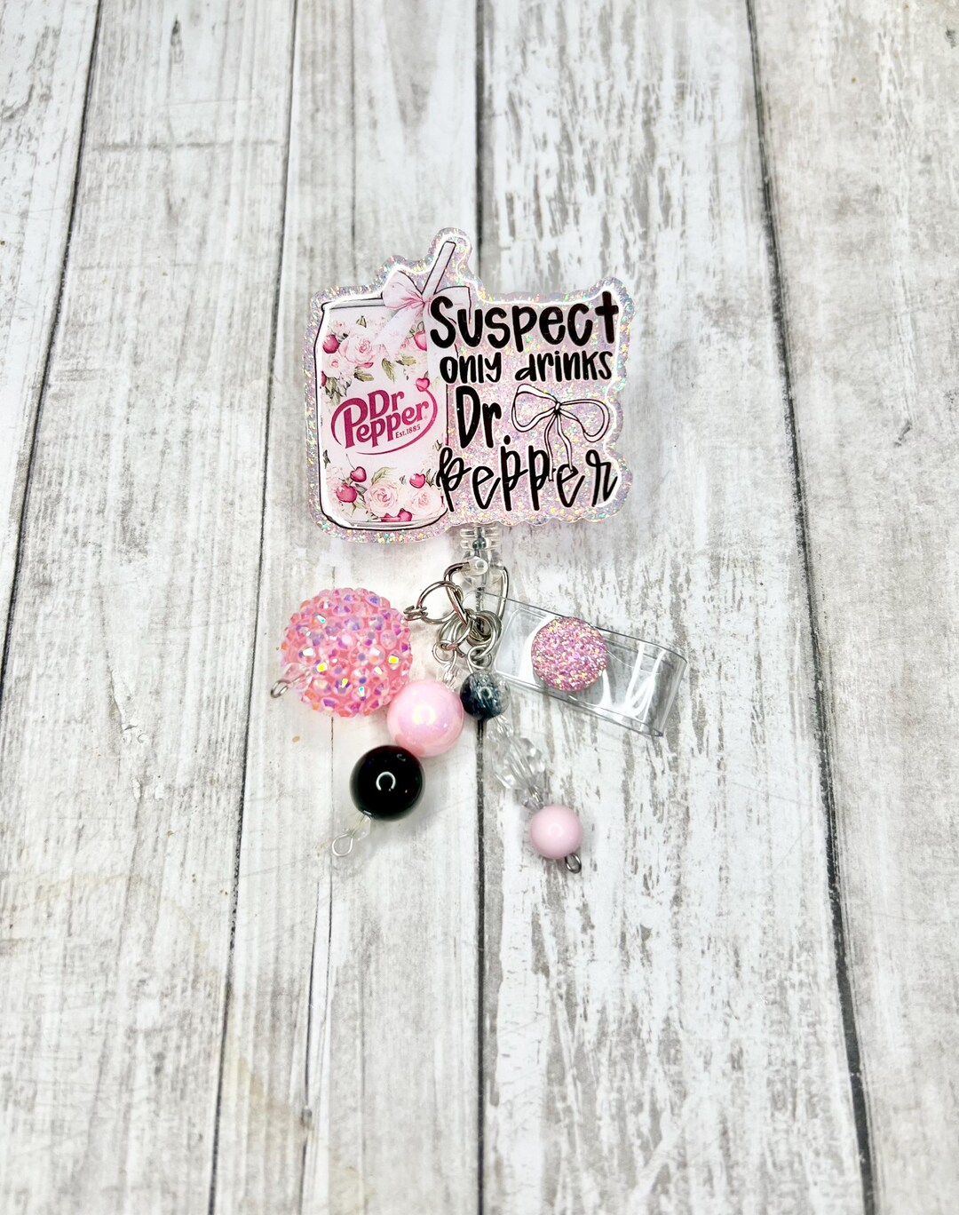 Coquette Soda Pop Badge Reel: Pink Bow ID Holder - Etsy