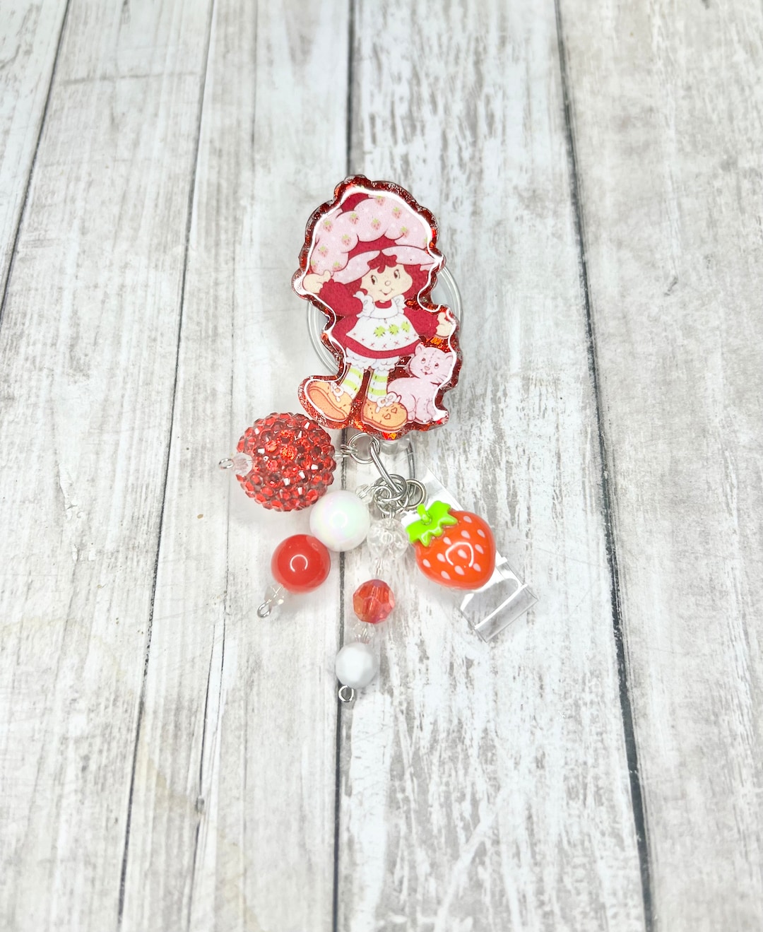 Strawberry Girl Badge Reel, Cute Strawberry Girl Badge Reel, Nurse ...