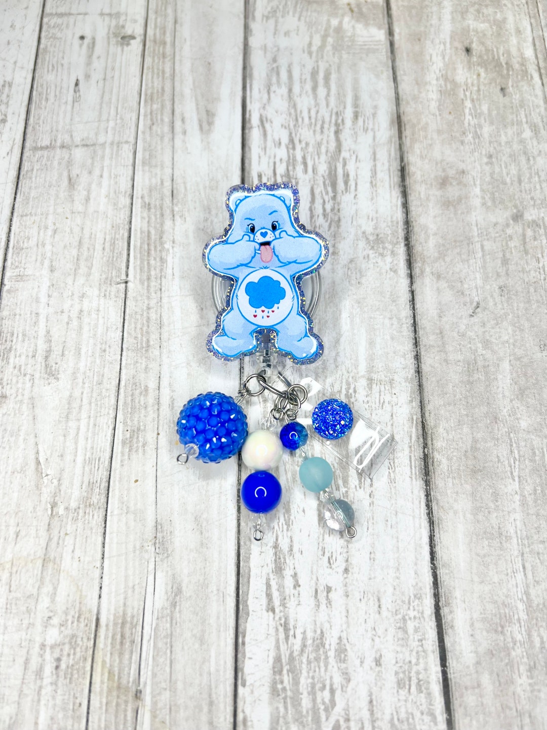 Cute Blue Cloud Bear Badge Reel, Blue Bear Badge Reel, Nurse Badge Reel ...