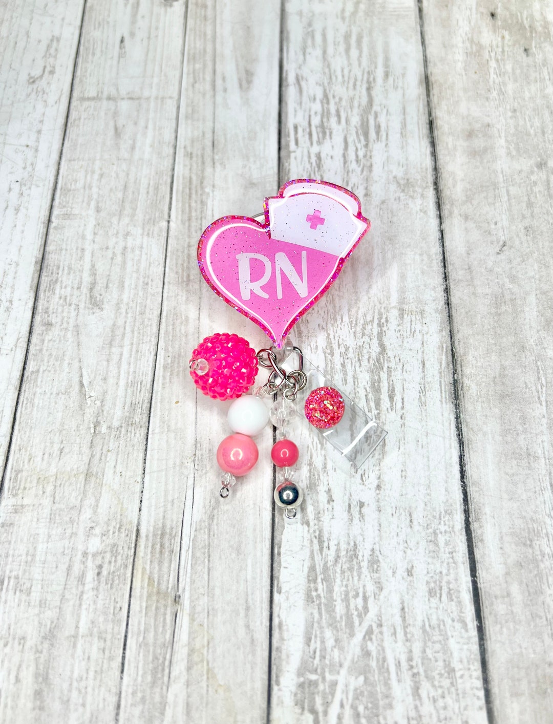 Red Heart RN Badge Reel: Nurse Badge Holder - Etsy