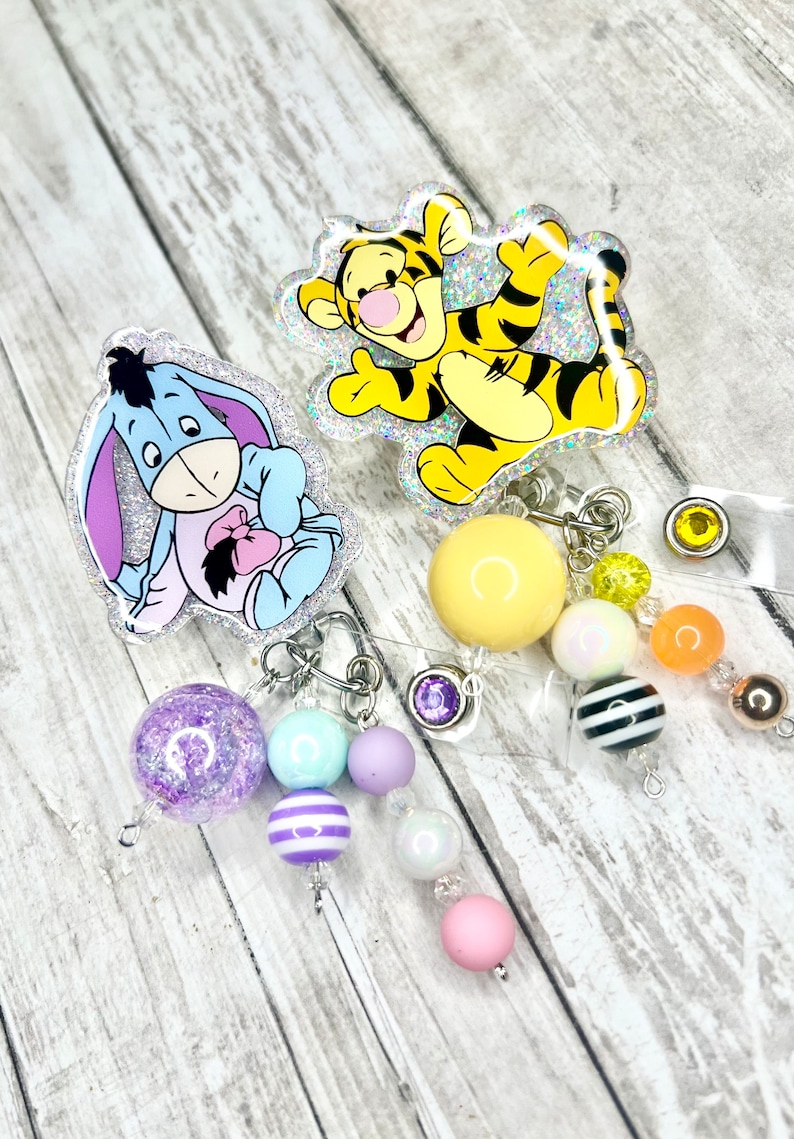 Winnie the Pooh Badge Reel: Eeyore and Tigger ID Holder - Etsy