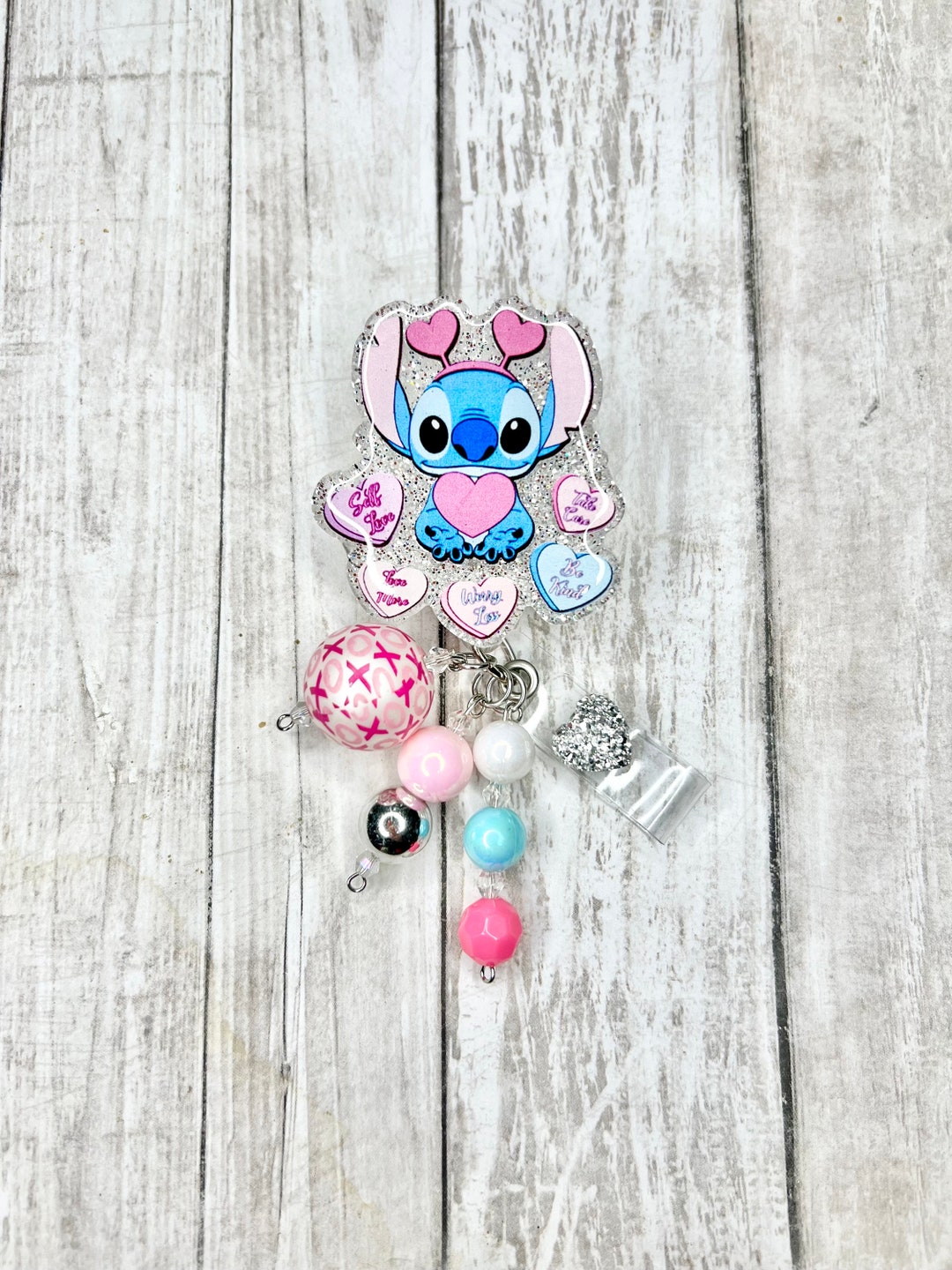 Stitch Valentines Day Badge Reel, Love Bug Stitch Badge Reel, Nurse ...