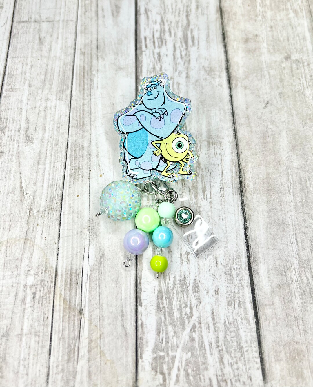Monsters Badge Reel: Beaded ID Holder - Etsy